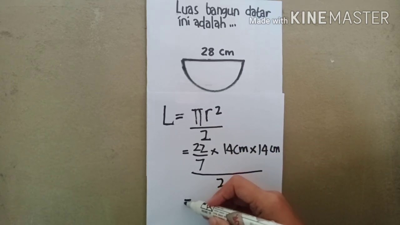 Menghitung luas setengah lingkaran - YouTube