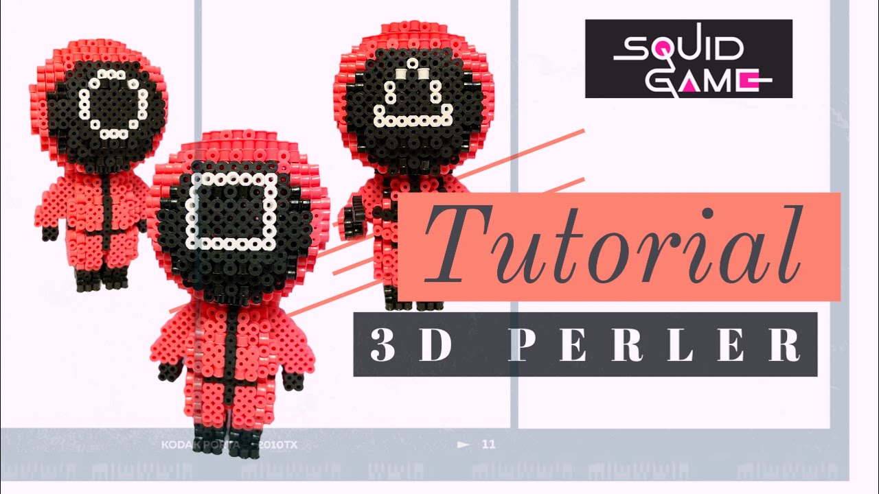 3D SQUID GAME Worker/Guard Perler Tutorial | Triange Guard Version Easy ...