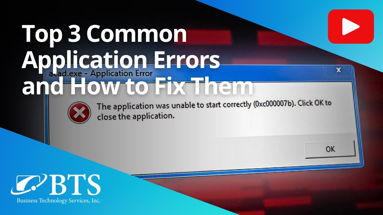 Top 3 Common Application Errors And How To Fix Them - Youtube