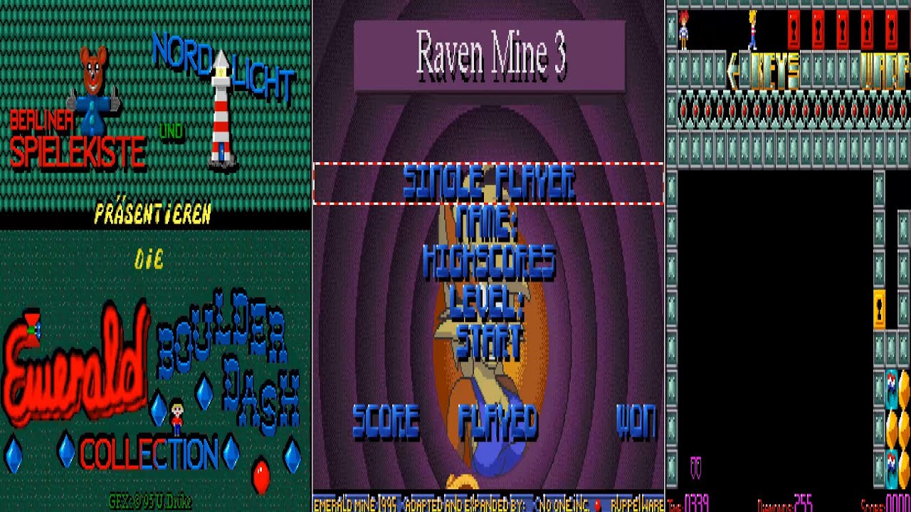 Raven Mine 3 raven3 Raven 1995 AMIGA BoulderDash Boulder Dash EMERALD ...