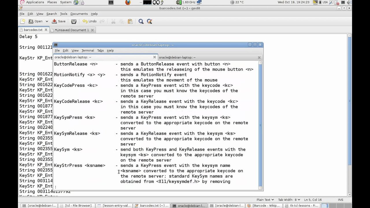 Barcode Reader Simulation on Linux using xmacro as autoclicker - YouTube
