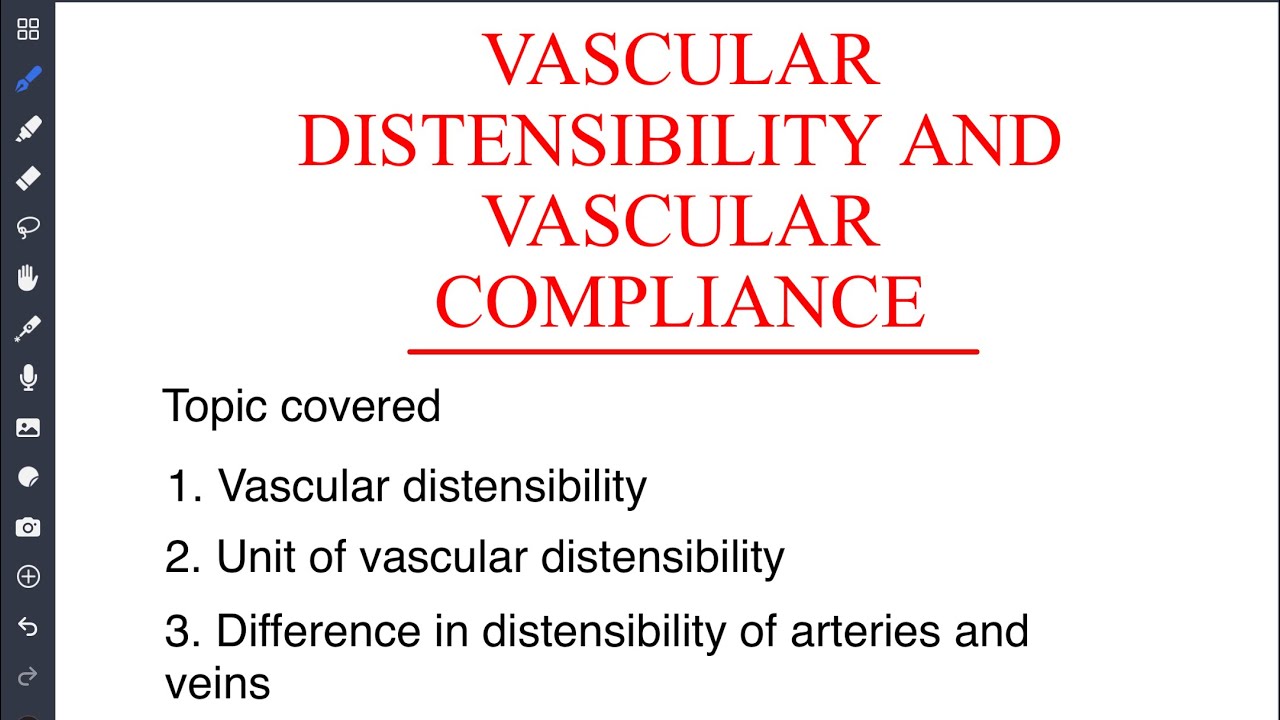 VASCULAR DISTENSIBILITY AND VASCULAR COMPLIANCE LEC 7 PHYSIOLOGY MBBS ...