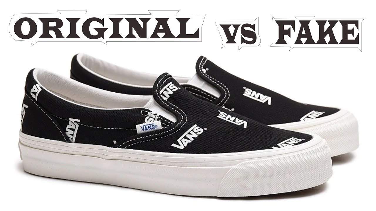 Vans Vault OG Slip On Logo Print Original & Fake - YouTube