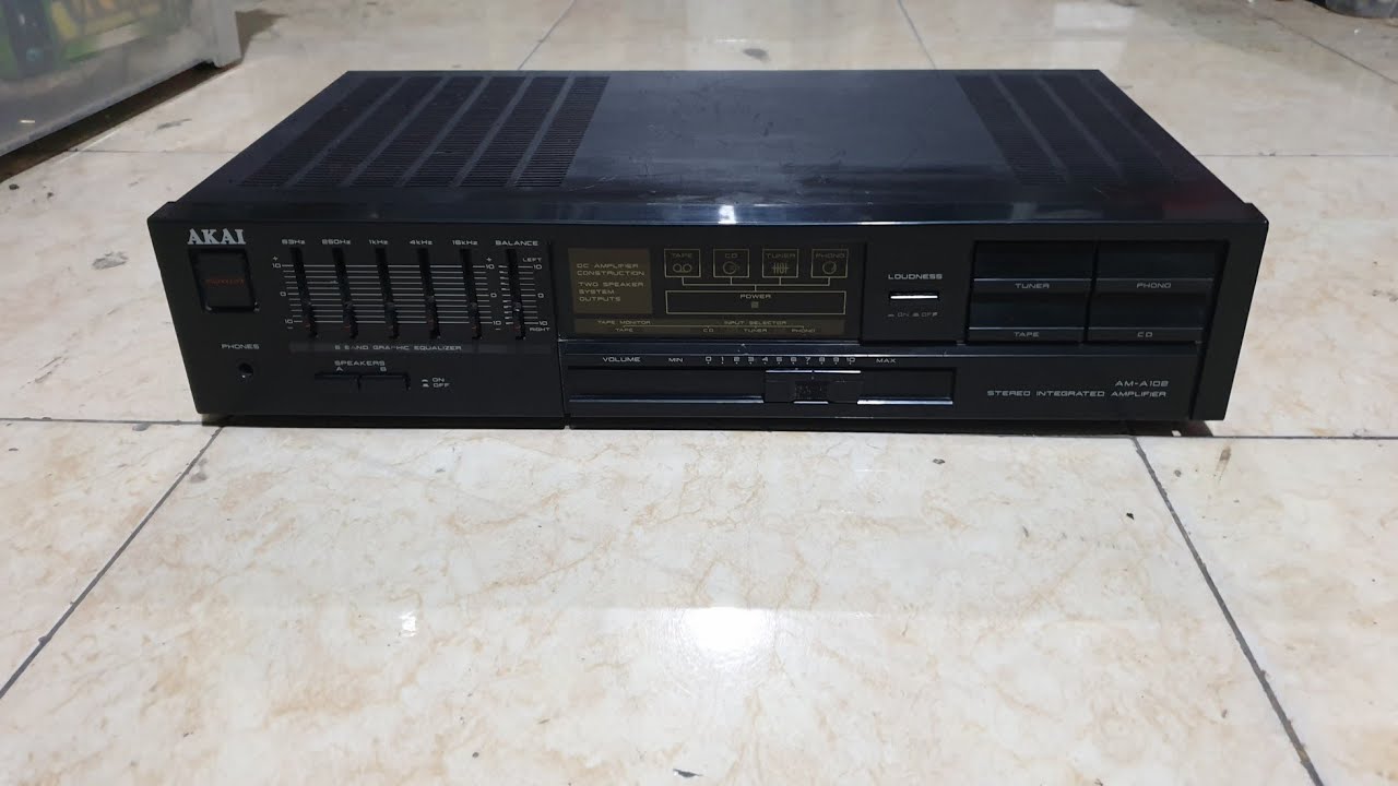 tes power amplifier stereo intergrated akai am-a102 made in japan - YouTube
