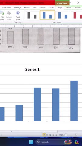 How To Create Graph On Microsoft Word Using Excel #reelsvideo #excel #