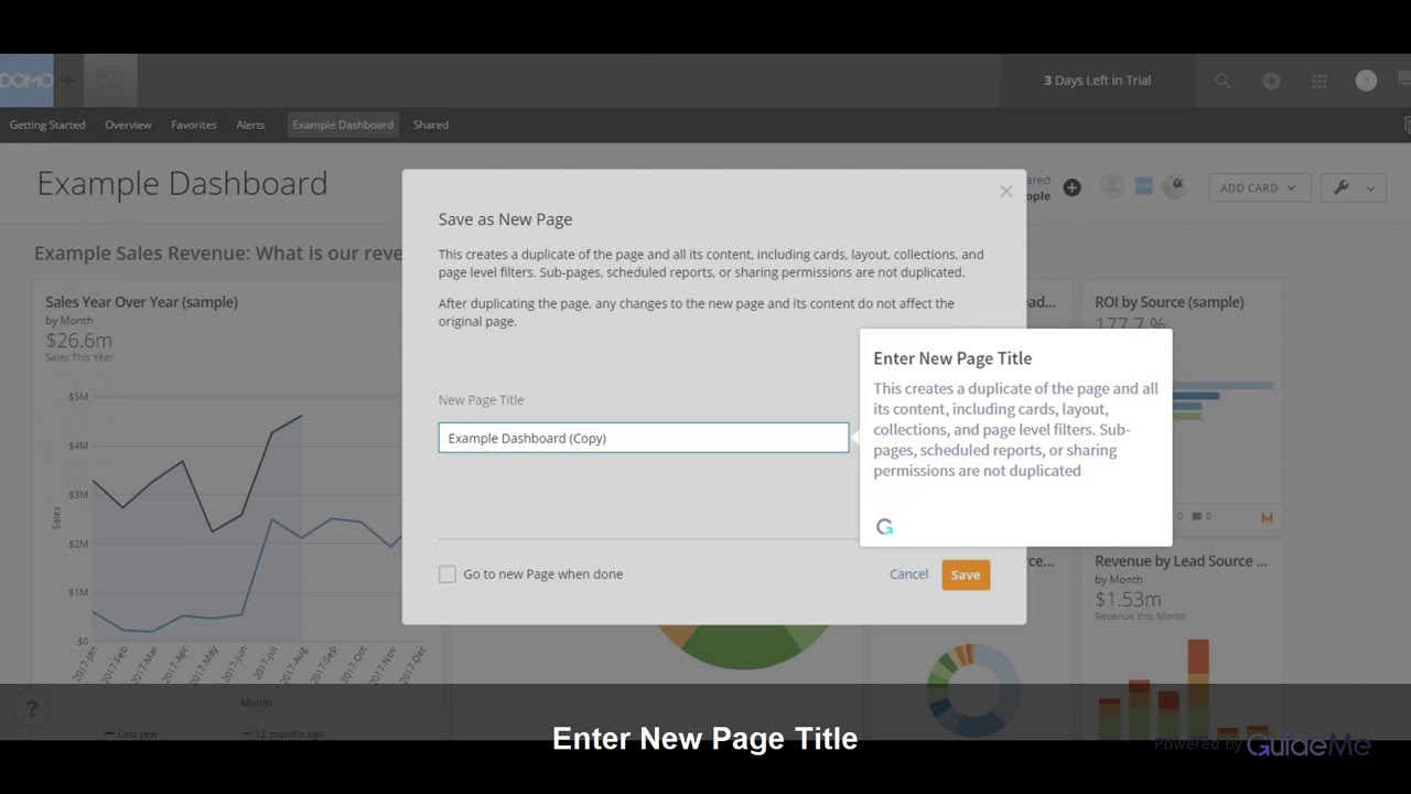 How to save page in Domo dashboard @Domotalk - YouTube
