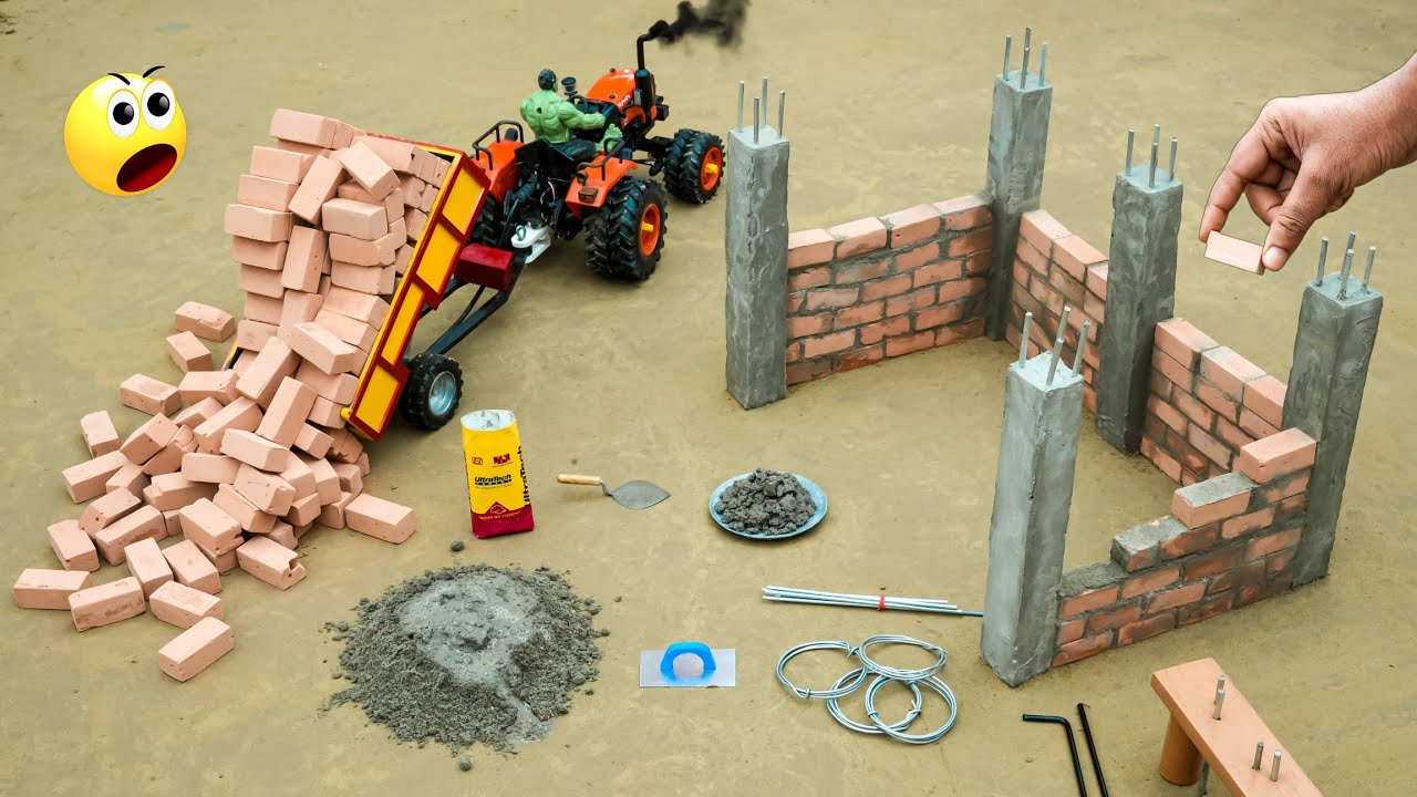 diy mini tractor bricks house construction science project ...