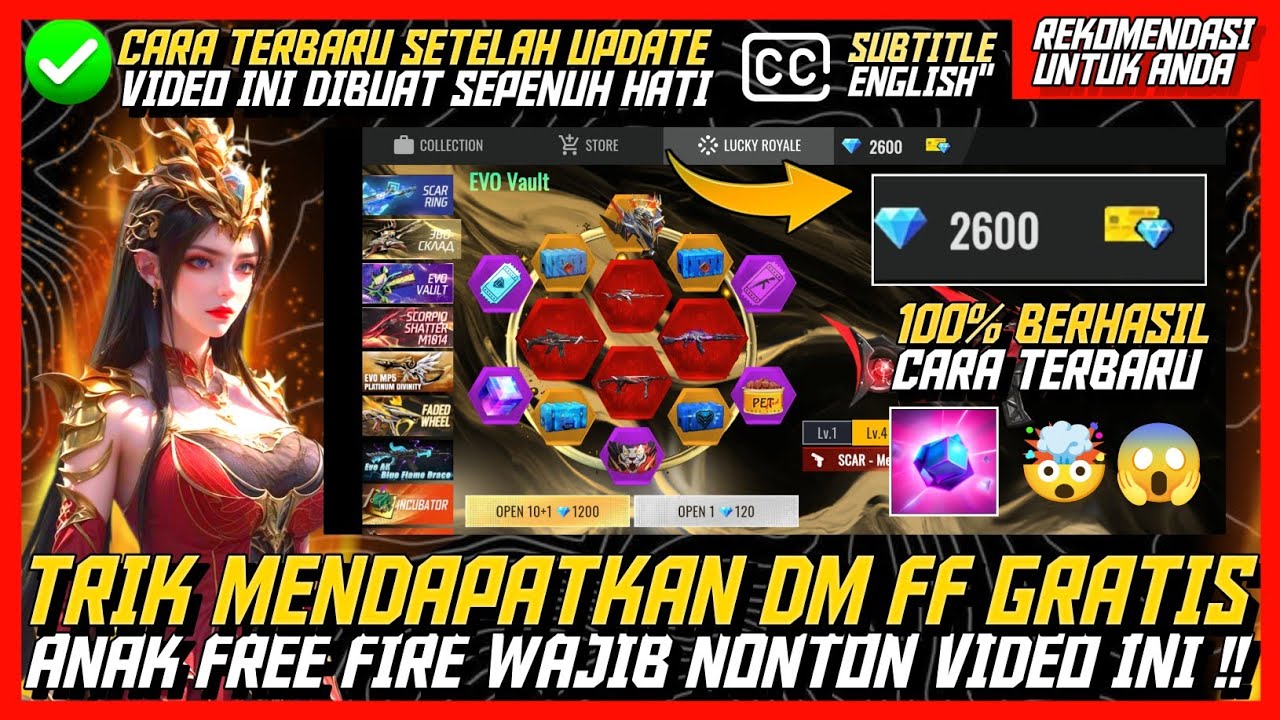 TRIK RAHASIA‼️CARA MENDAPATKAN DM FF GRATIS TERBARU - YouTube