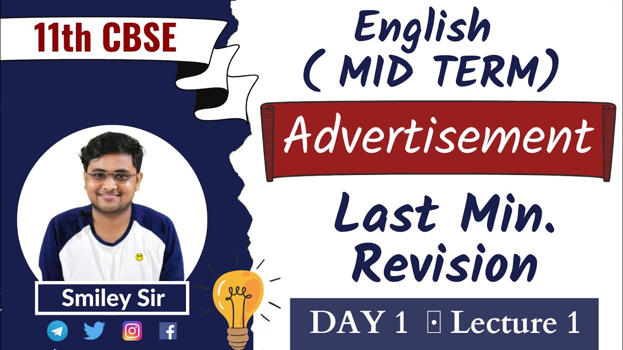 English Class 11 | Mid Term DOE | Advertisement | Full Revision | Day 1 ...