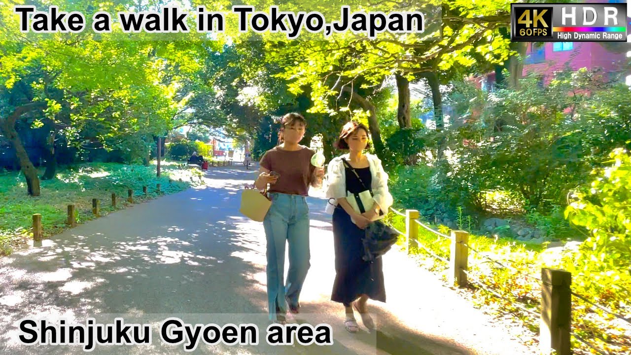 4K 60fps HDR// Take a walk in Tokyo,Japan,Shinjuku-Gyoenmae Sta.→ ...