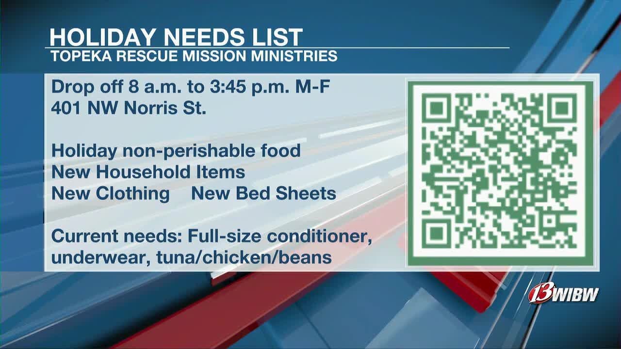 Topeka Rescue Mission runs down holiday needs list - YouTube