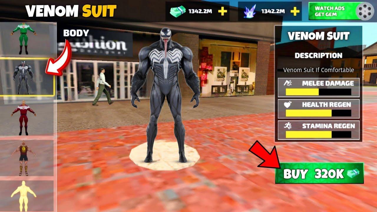 How To Buy Venom Suit In Rope Hero Vice Town | Rope Hero Update | Rope ...