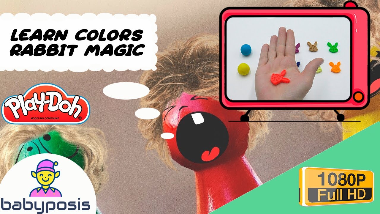LEARN COLORS with PLAY DOH and MAGIC RABBITS - YouTube