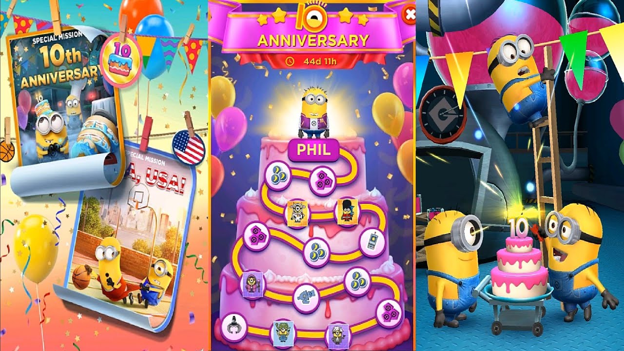 Despicable me Minion rush Phil new minion 10th ANNIVERSARY new special ...