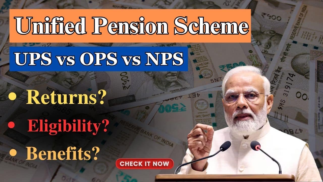 UPS vs NPS vs OPS: which is beneficial| Unified pension scheme with ...