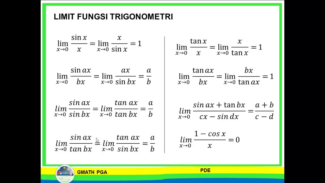 SOAL UN LIMIT FUNGSI TRIGONOMETRI PART 1 UNTUK X MENDEKATI 0 YouTube