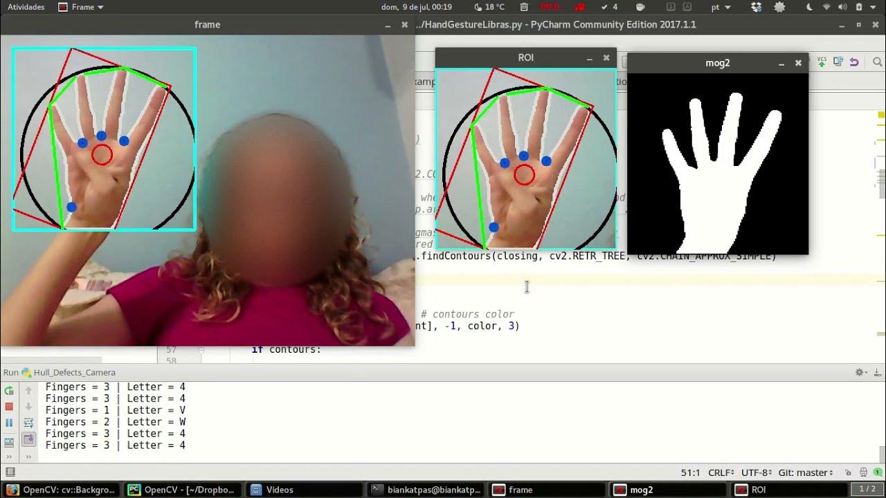 Visão Computacional: reconhecimento de gestos - MOG2 Background ...