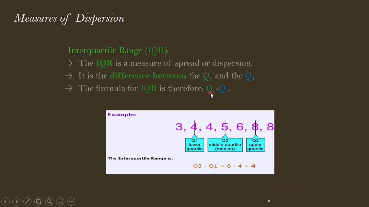 Measures of Dispersion (Range, Interquartile Range, Variance, Standard Deviation) - YouTube