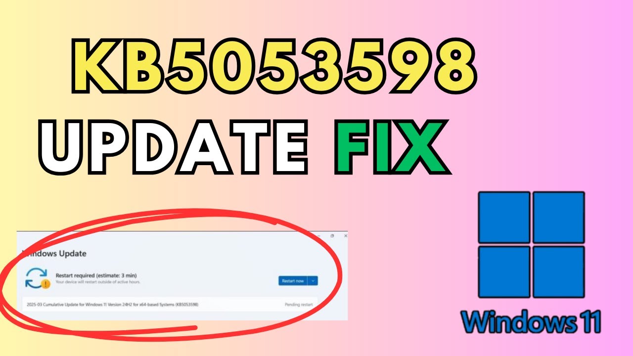 How to Fix KB5053598 Not Installing On Windows 11 - YouTube