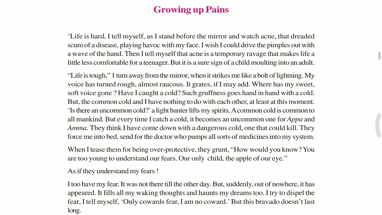 Growing up Pains (English class 10th Lesson 3rd) - YouTube