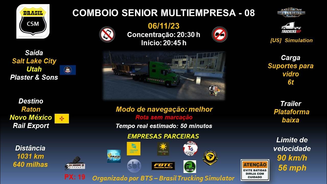 ATS2 COMBOIO DA EMPRESA BTS BRASIL AMERICAN TRUCK MP SERVIDOR US DATA ...