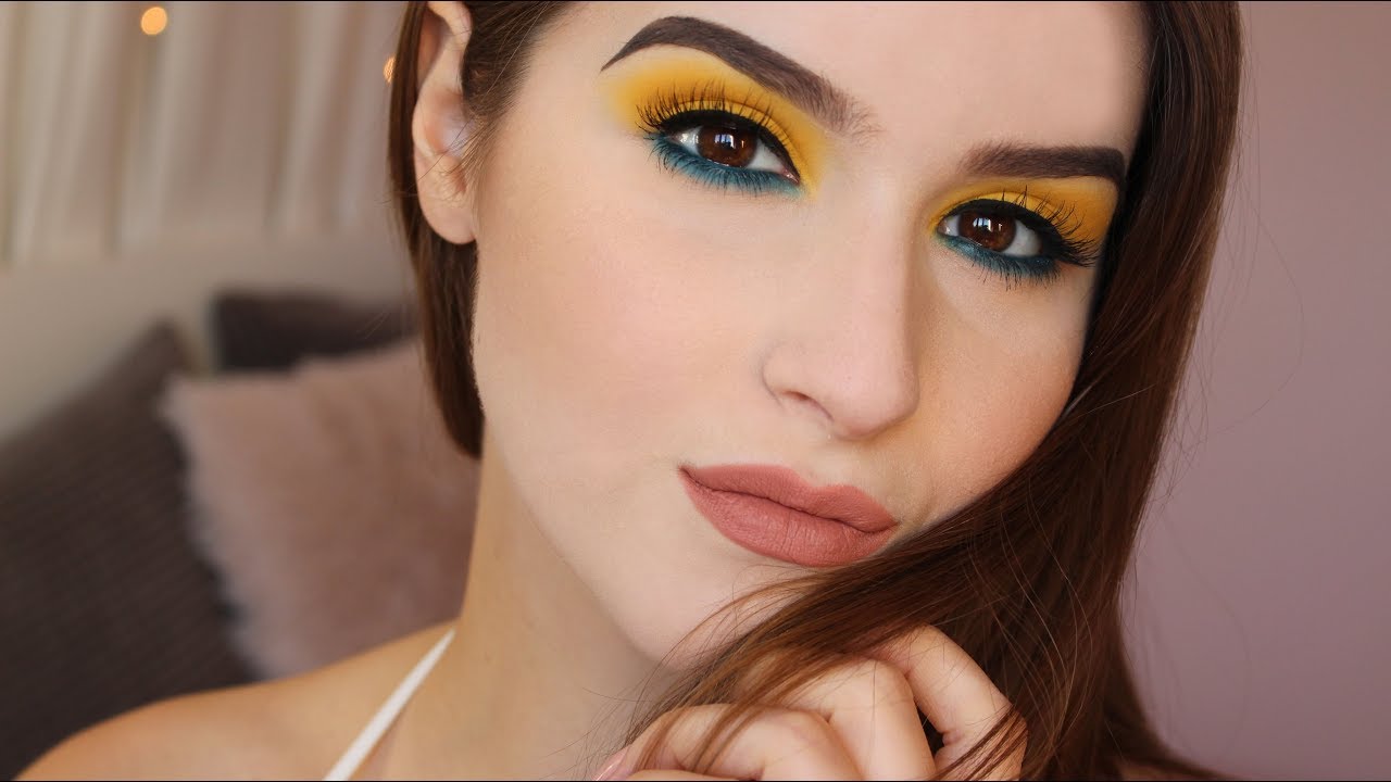 SUMMER MAKEUP | Κίτρινο & Μπλέ Καλοκαιρινό Μακιγιάζ 💖 - YouTube