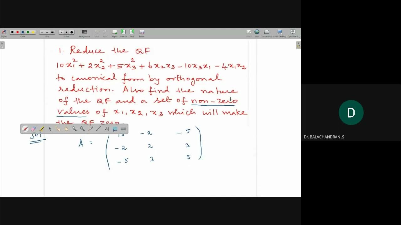 Matrix Algebra - Lecture 16 - YouTube