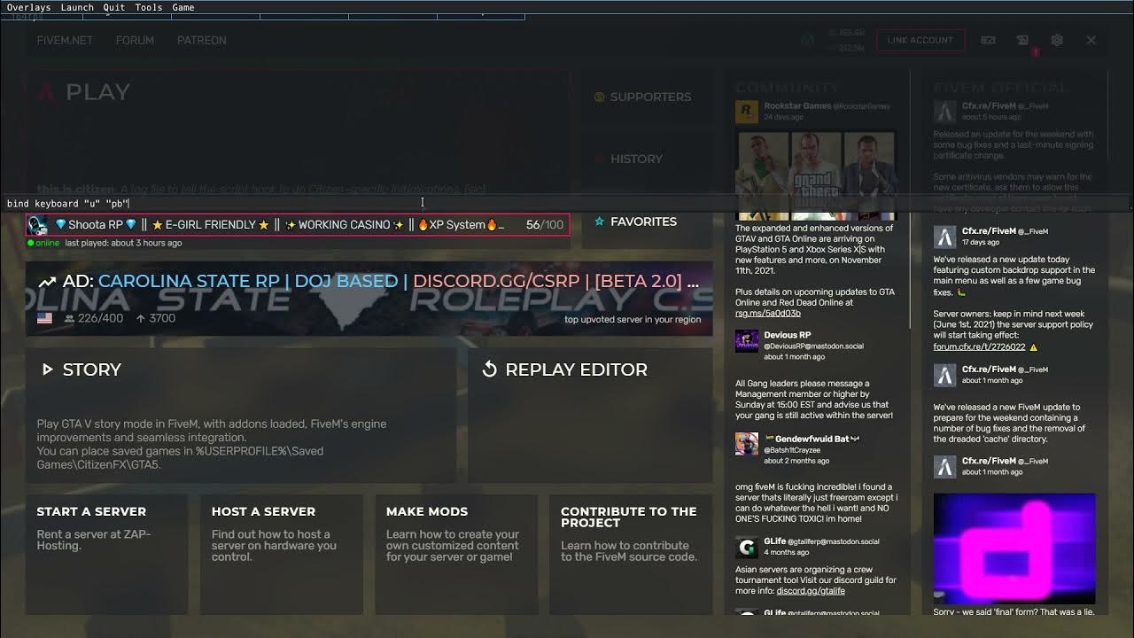 How to Bind And Unbind Keys F8 Menu Command(Fivem) - YouTube
