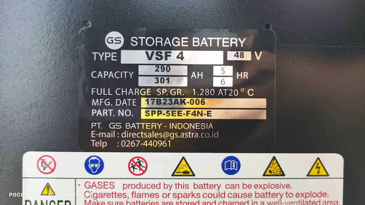 GS BATTERY VSF4 48V/290AH | WIN EQUIPMENT - YouTube
