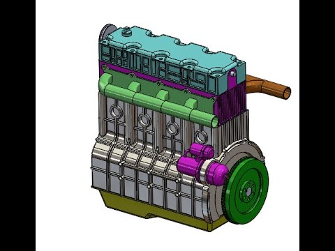 solidworks-engine assembly-simulation #solidworks #engine - YouTube