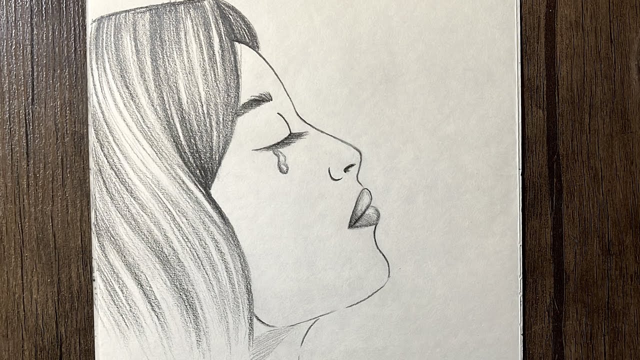 how to draw a beautiful crying girl step by step | easy pencil drawing ...