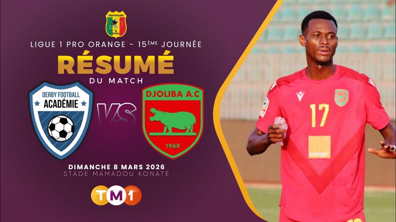 TM1 Foot - 15ème journée L1 Orange : Résumé Derby Académie - Djoliba A ...
