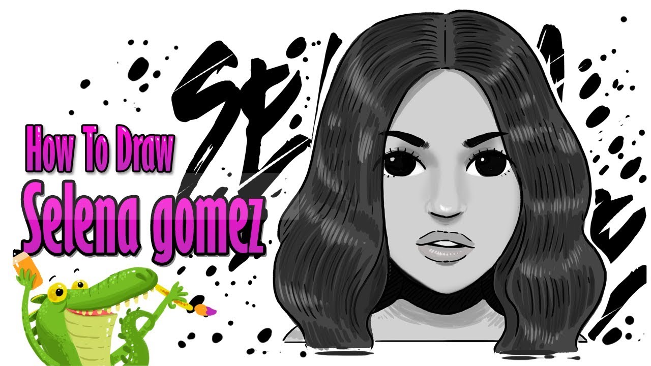 how to draw selena gomez step by step - YouTube
