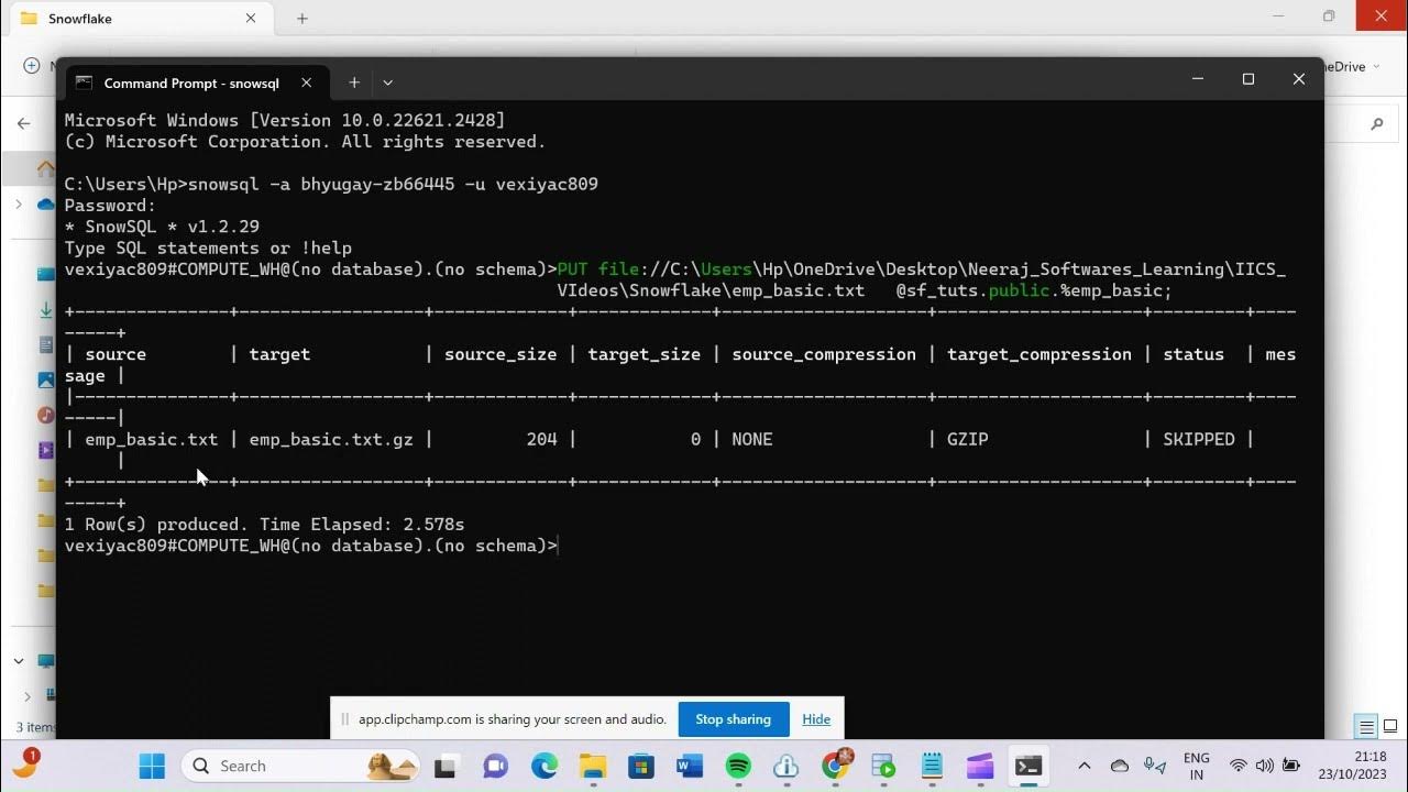Informatica(IICS) :- Snowflake Data load UI, SNOWSQL 7 - YouTube