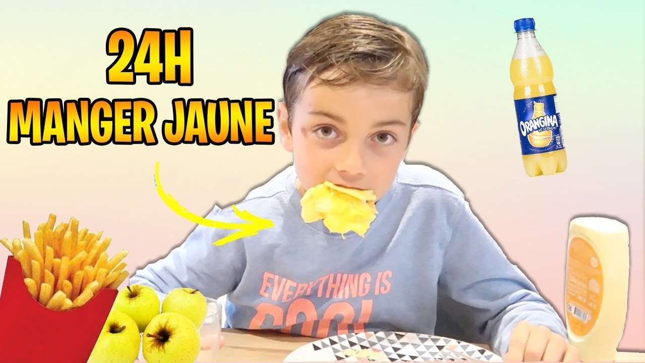 JE MANGE QUE DE LA NOURRITURE JAUNE PENDANT 24H CHALLENGE - YouTube