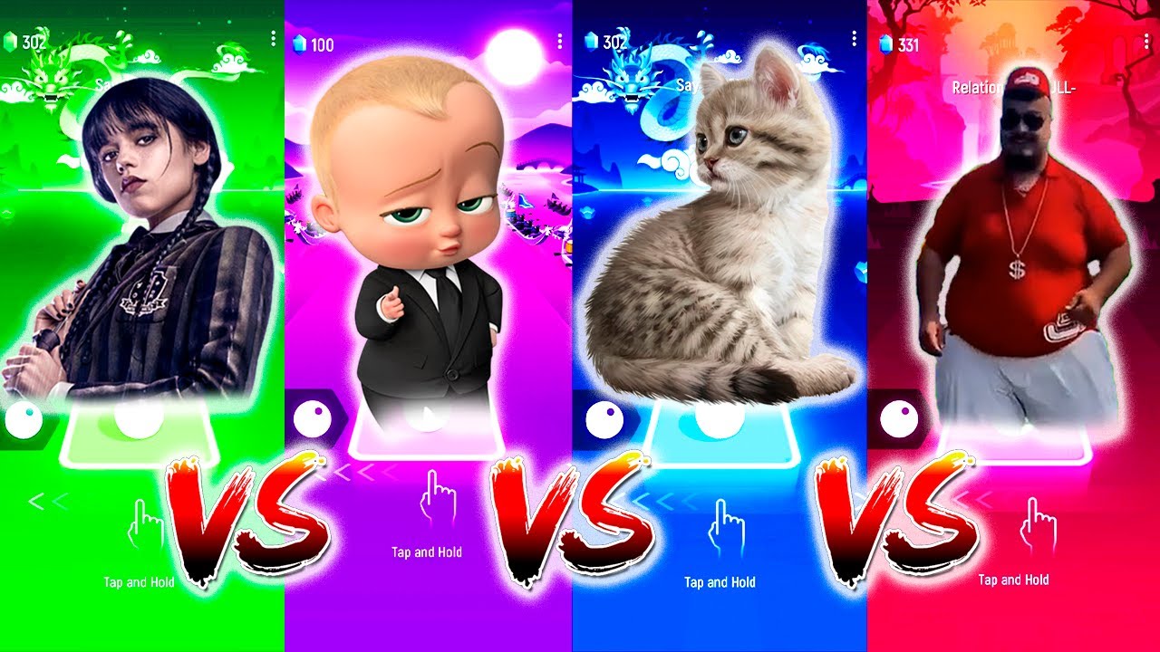 Wednesday🆚Boss baby🆚Cute cat🆚Skibidi Dop Dop Yes Yes🆚 Tiles Hop - YouTube