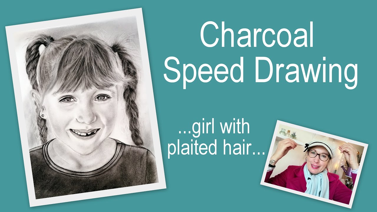 Charcoal | Speed drawing | Girl with plaited hair - YouTube