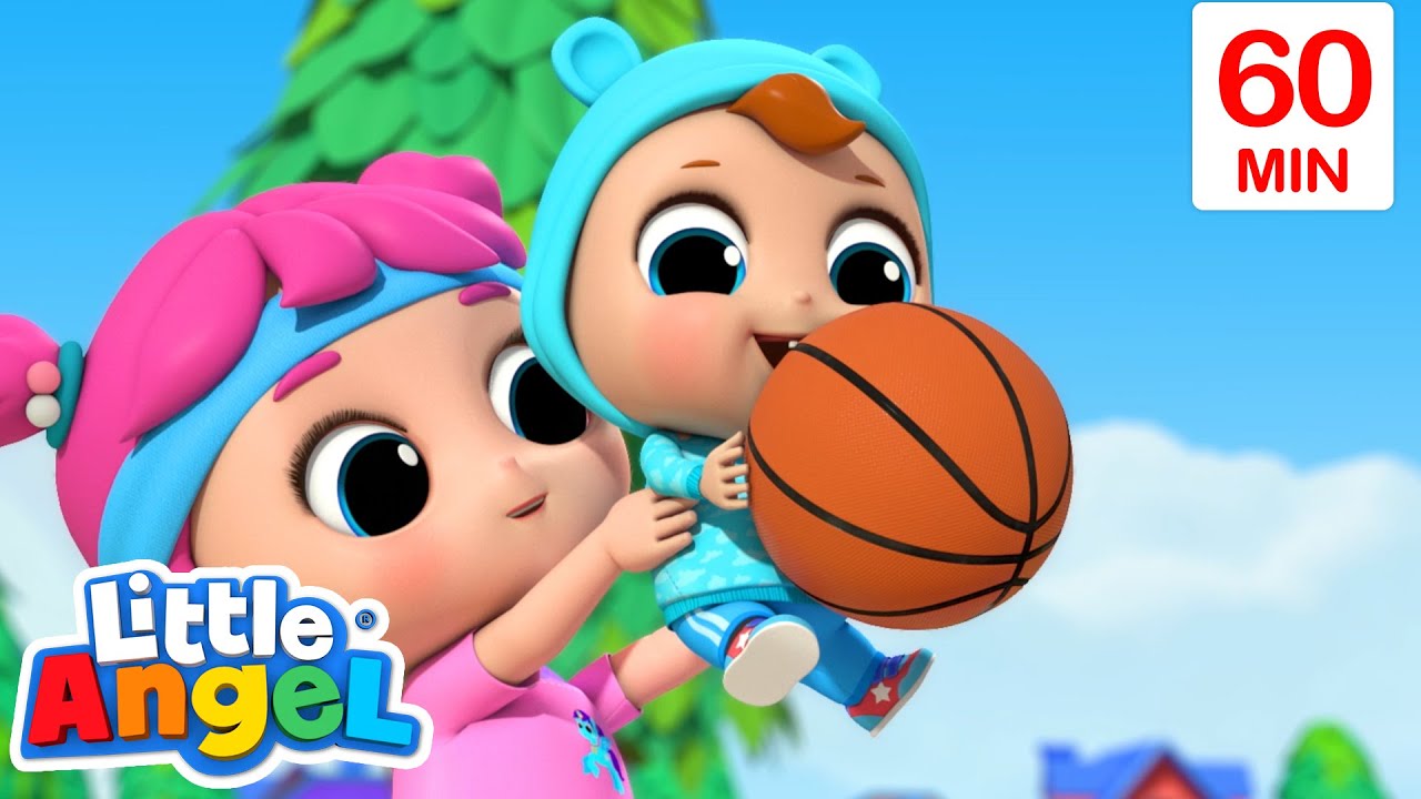 The Basketball Song | Little Angel - Sports & Games Cartoons for Kids ...