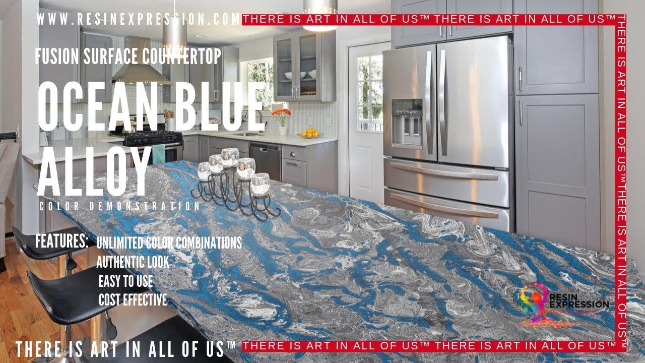 OCEAN BLUE ALLOY EPOXY COUNTERTOP - YouTube