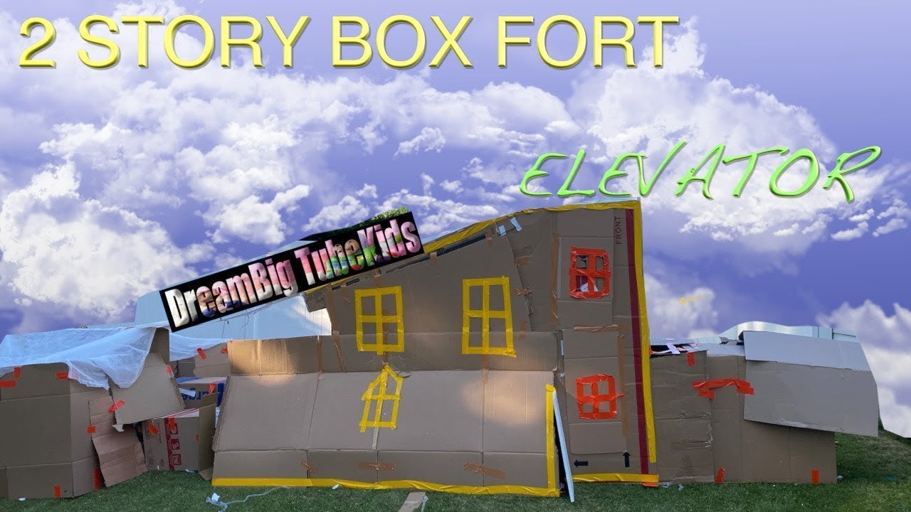 EPIC 2 story Box Fort with an Elevator/DreamBig TubeKids - YouTube