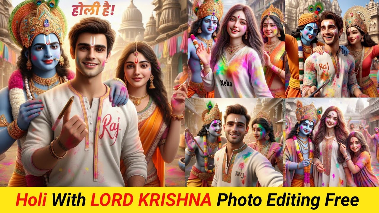 Holi Ai photo Editing with Krishna | Holi photo Editing💥 | | 🚩 Lord ...