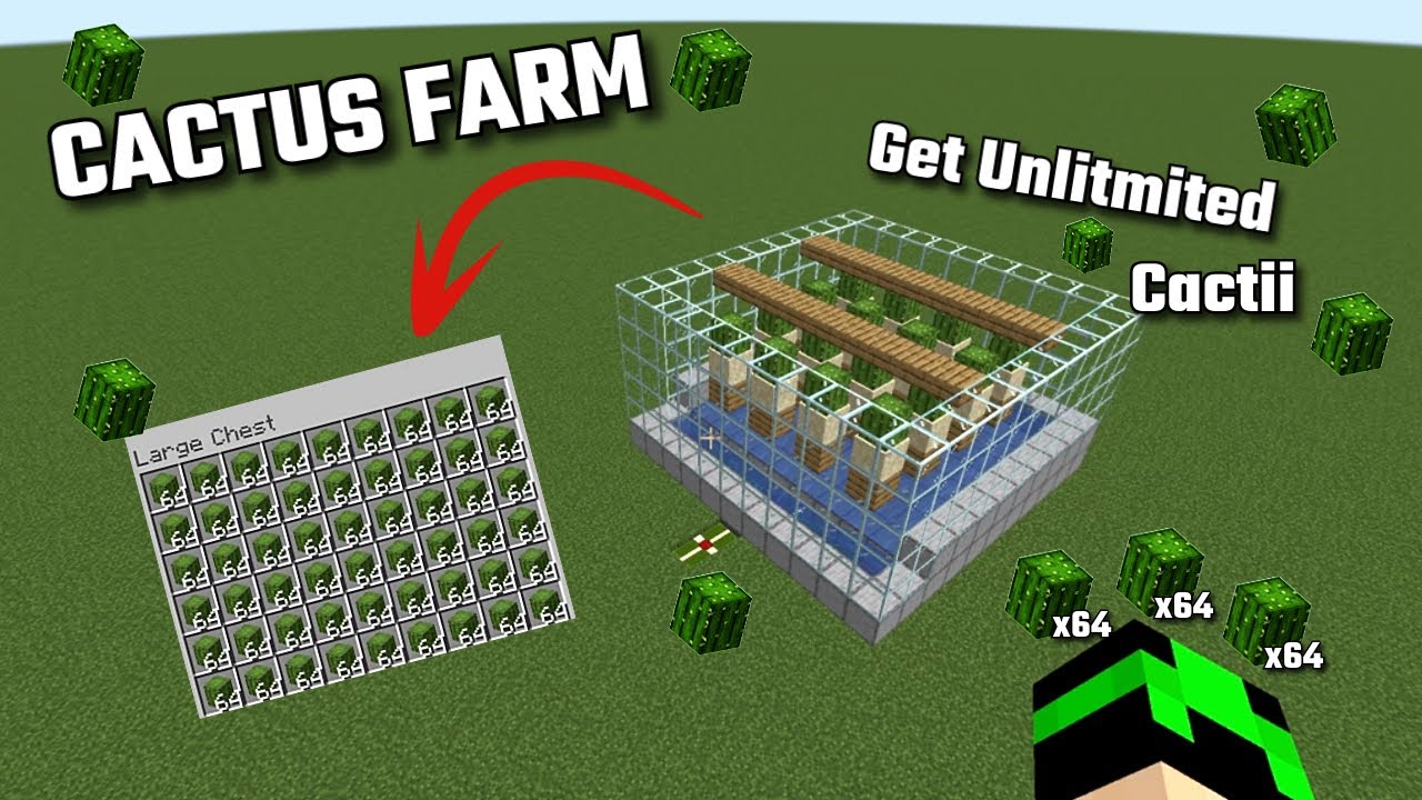 The EASIEST Cactus Farm Tutorial in MINECRAFT - Very OP #minecraft - YouTube