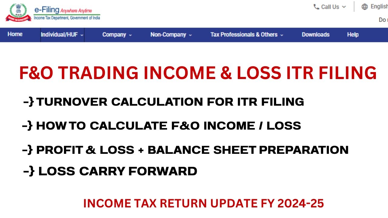 F&O ITR Filing Complete Guide | Turnover, Profit & Loss & Balance Sheet ...