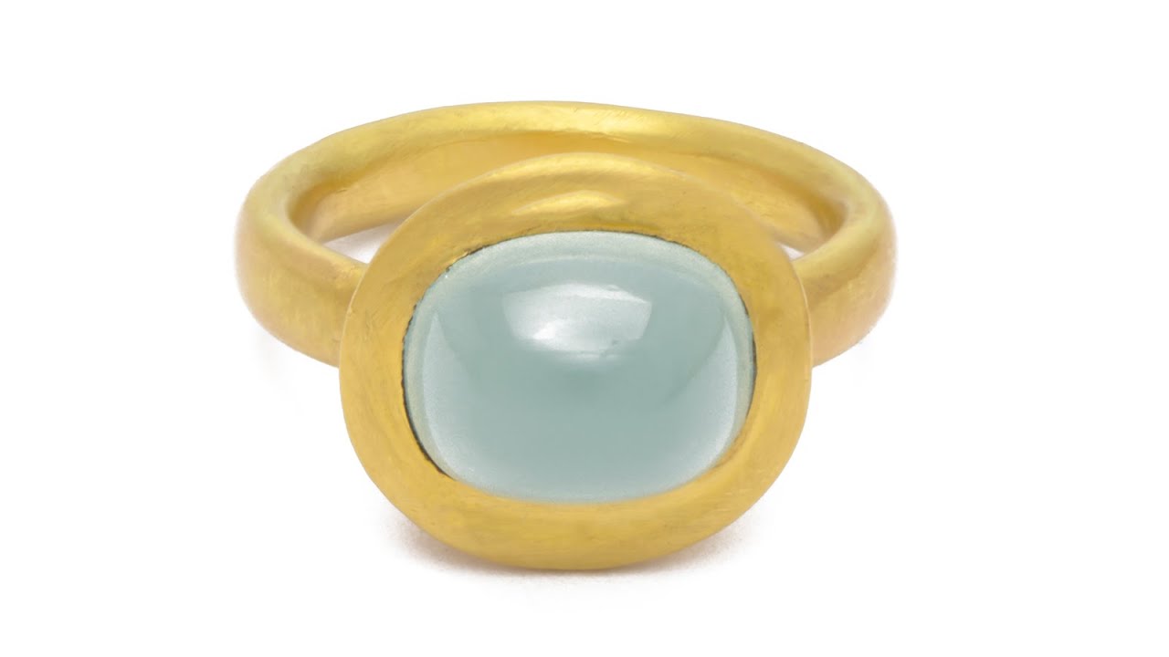 How to Bezel Set a Hammered Down Setting with a Cabochon Gemstone - YouTube