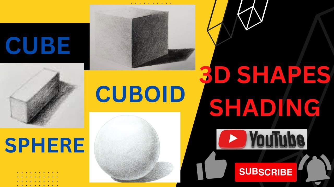 How to drow 3D Shapes shading - YouTube