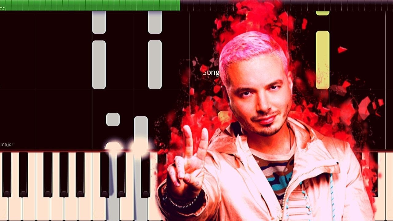 J Balvin Rojo Piano Cover Midi tutorial Sheet app Karaoke - YouTube