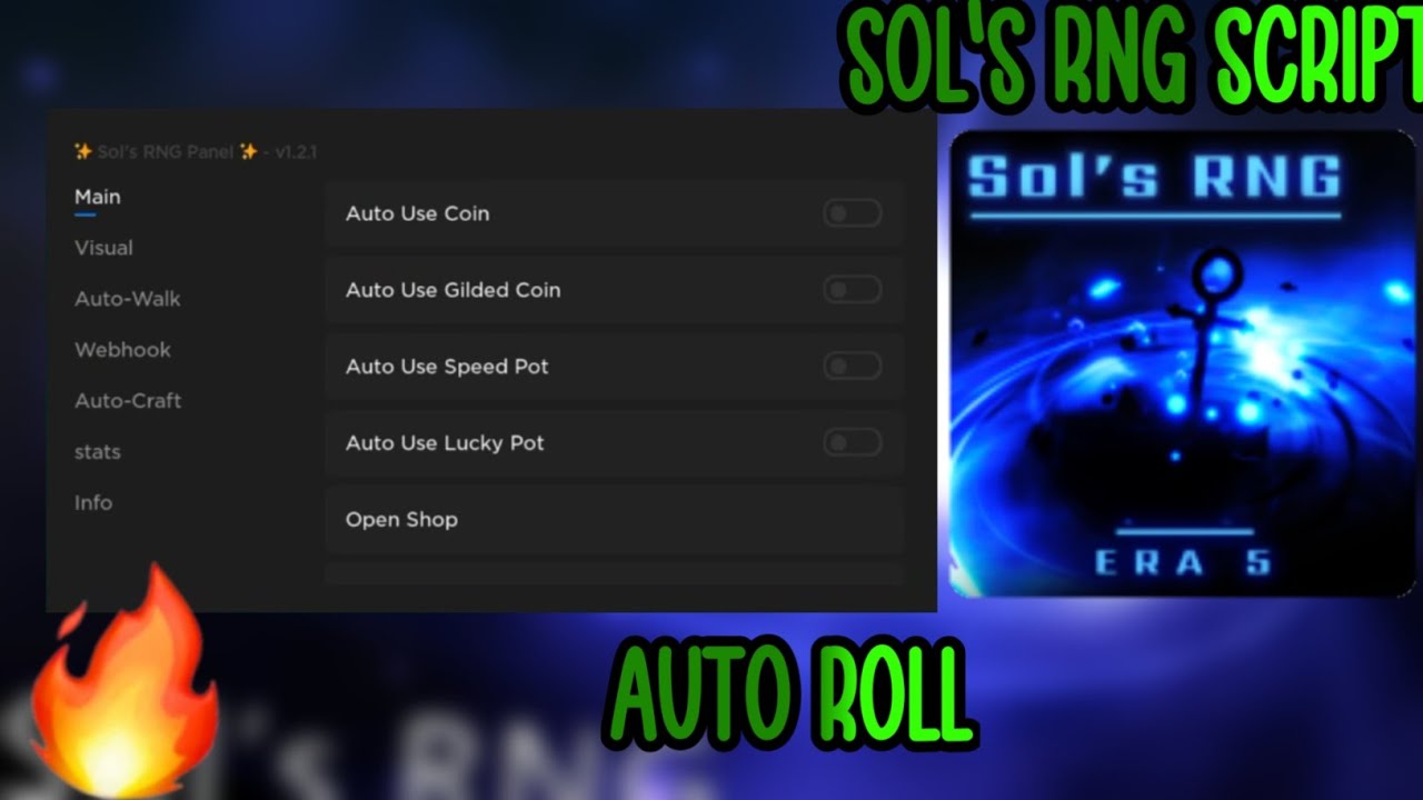 Sol's rng script gui auto roll, auto walk,auto craft | roblox ...