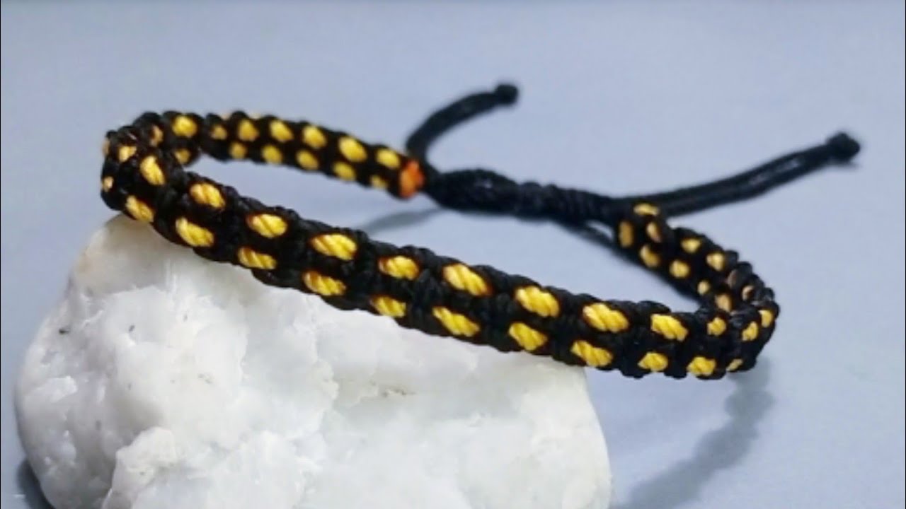 Diy bracelet macrame easy and simple || gelang macrame dari benang ...