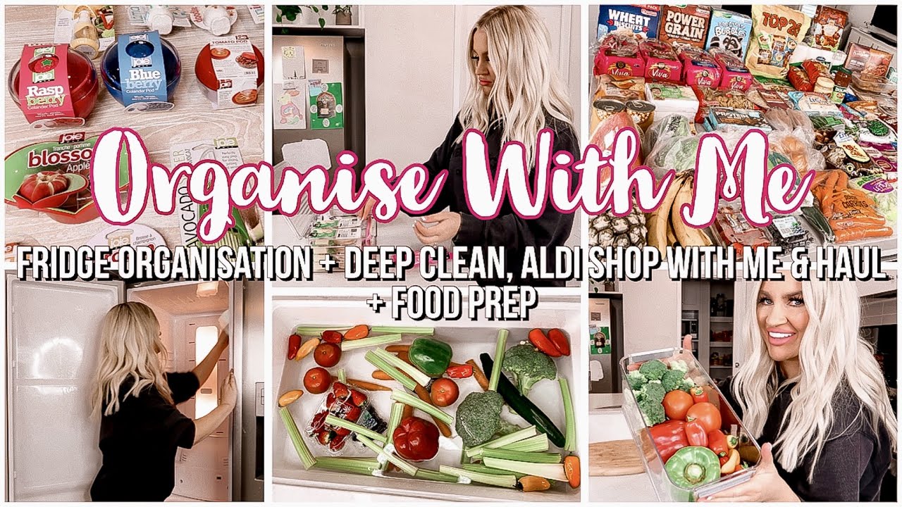 Refrigerator deep clean & organization | Aldi shop with me + haul ...
