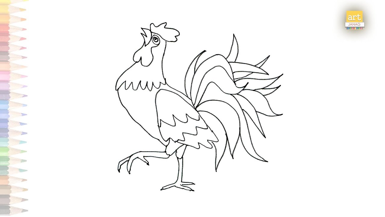 kodipunju drawing easy | How to draw A Rooster / Kodipunju step by step ...